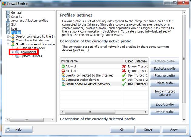 Configure AVG Firewall